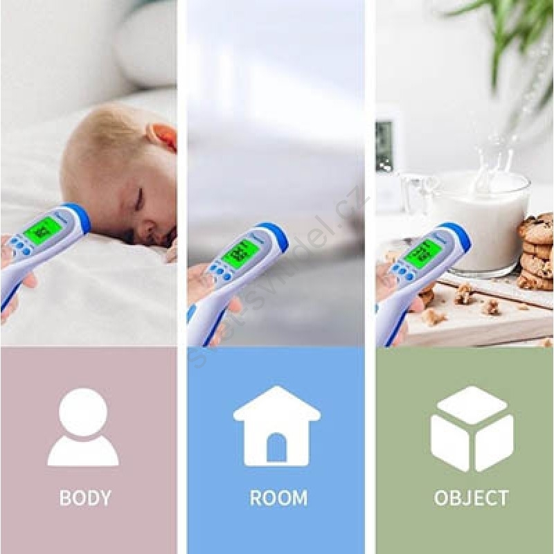 Bezkontaktní infračervený teploměr Berrcom JXB-182 2xAA | Svět svítidel