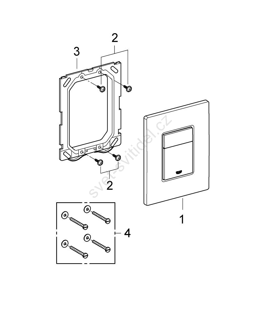 GROHE 38732GN0 - Splachovací tlačítko SKATE COSMOPOLITAN 156 × 197 mm ...