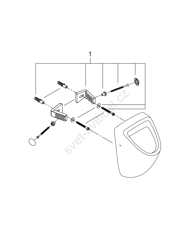 GROHE 39438000 - Pisoár BAU CERAMIC 337 × 355 × 552 mm keramika/bílá ...