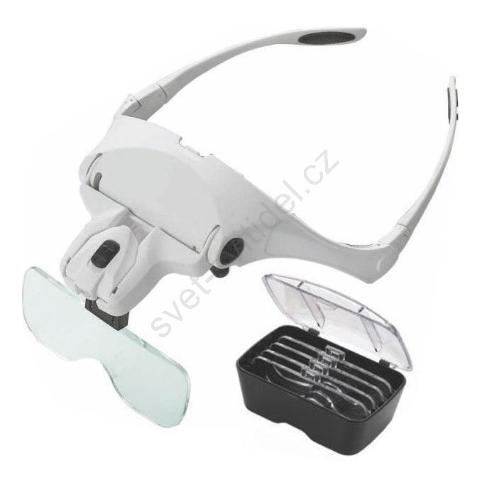 Hadex - LED Čelní lupa s osvětlením 2xLED/3xAAA | Svět svítidel