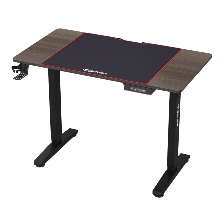 Herní stůl CONTROL s LED RGB podsvícením 110 x 60 cm hnědá/černá | Svět ...