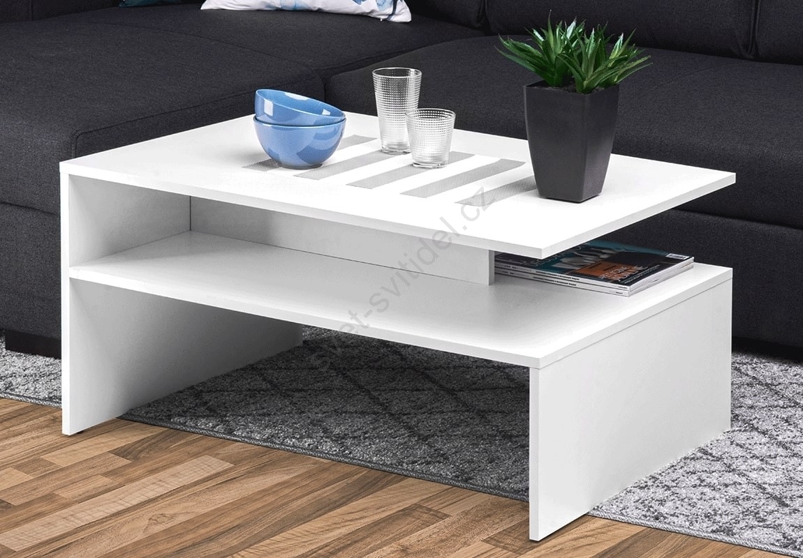 Konferenční stolek DELCHI 45x90 cm bílá | Svět svítidel