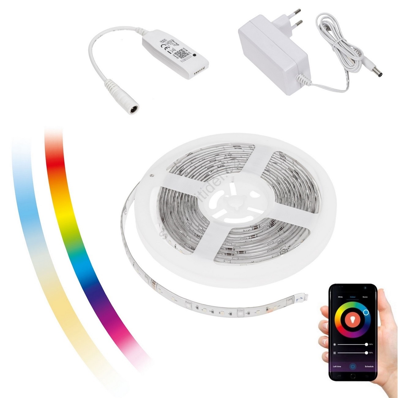 LED RGBW Stmívatelný pásek LED/17W/230V 5m 3000-6000K IP44 Wi-Fi Tuya ...