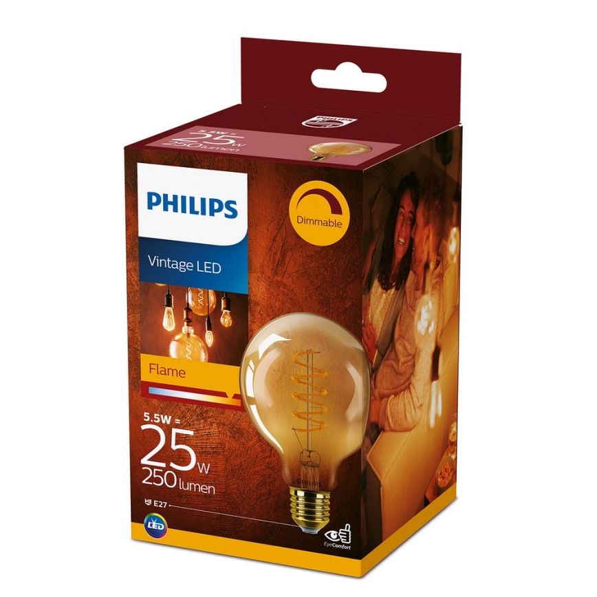 Led Stmívatelná žárovka Vintage Philips G93 E27 4w 230v 1800k Svět