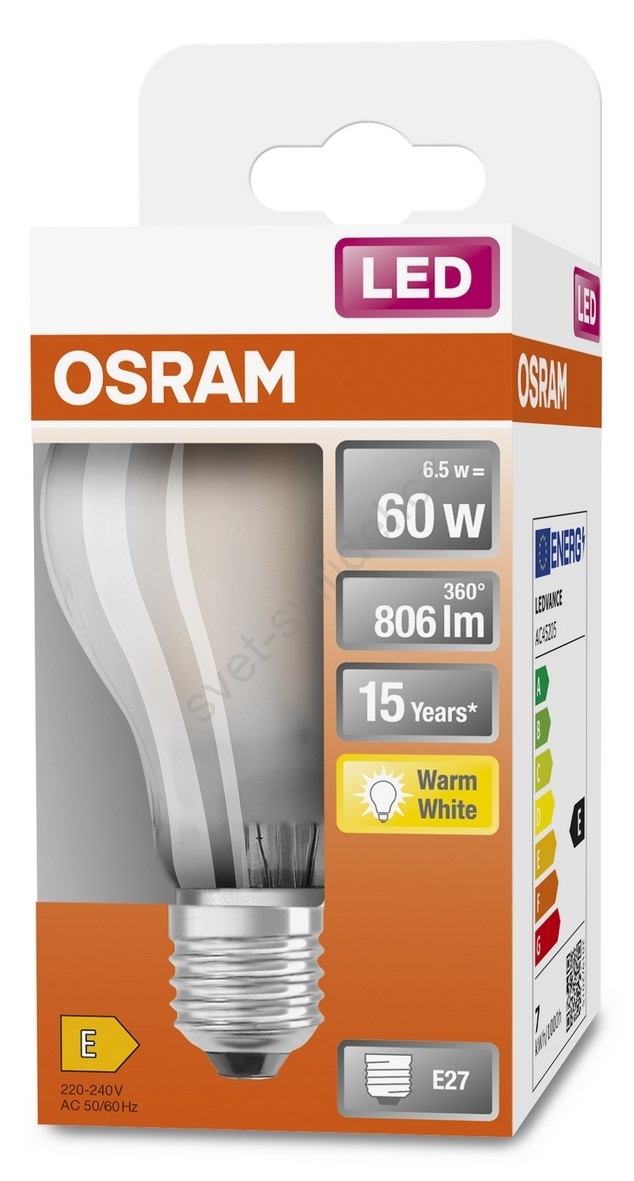 LED Žárovka A60 E27/6,5W/230V 2700K - Osram | Svět svítidel