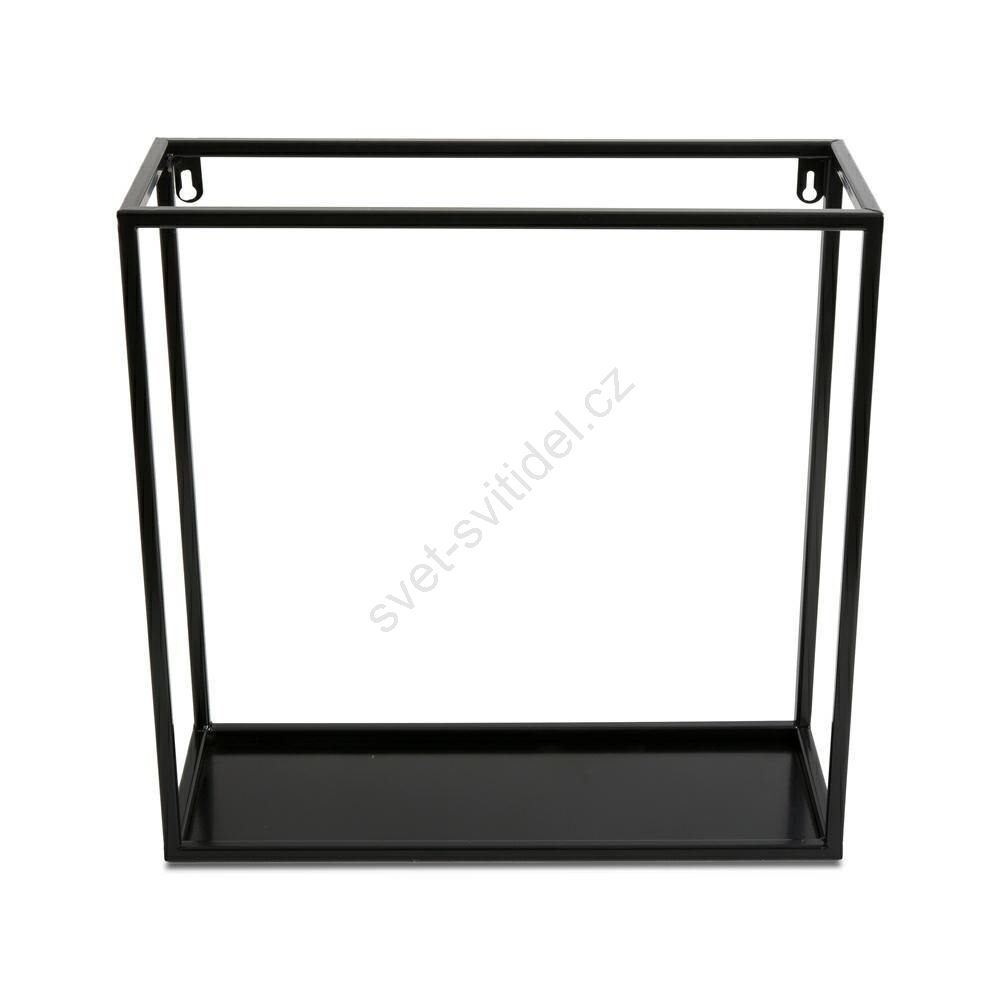 Nástěnná police 40x40 cm černá | Svět svítidel