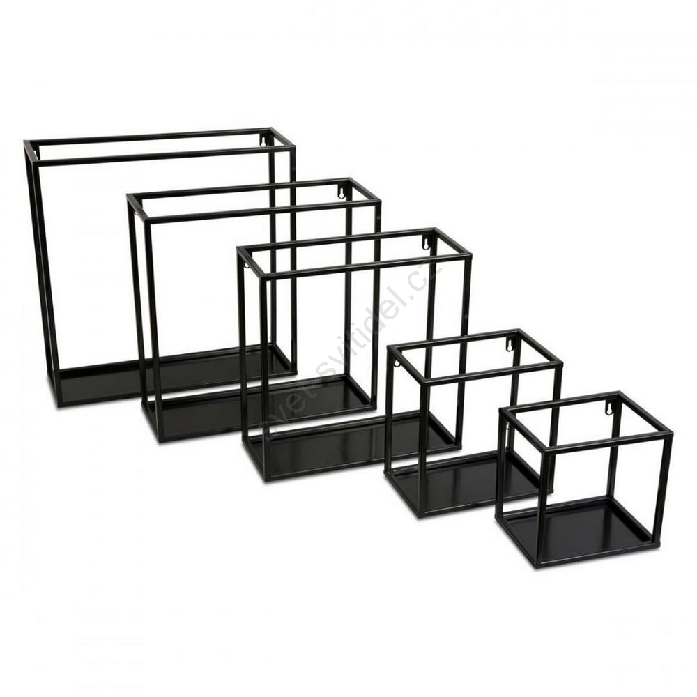 Nástěnná police 40x40 cm černá | Svět svítidel