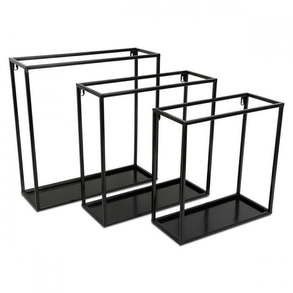 Nástěnná police 40x40 cm černá | Svět svítidel