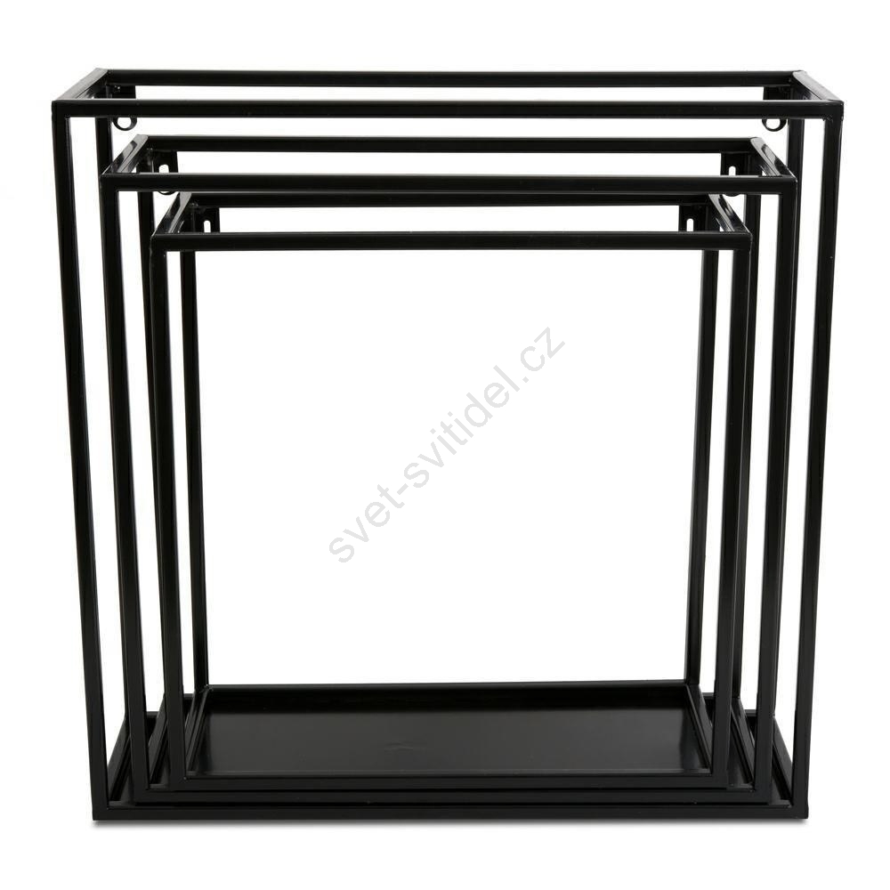 Nástěnná police 40x40 cm černá | Svět svítidel