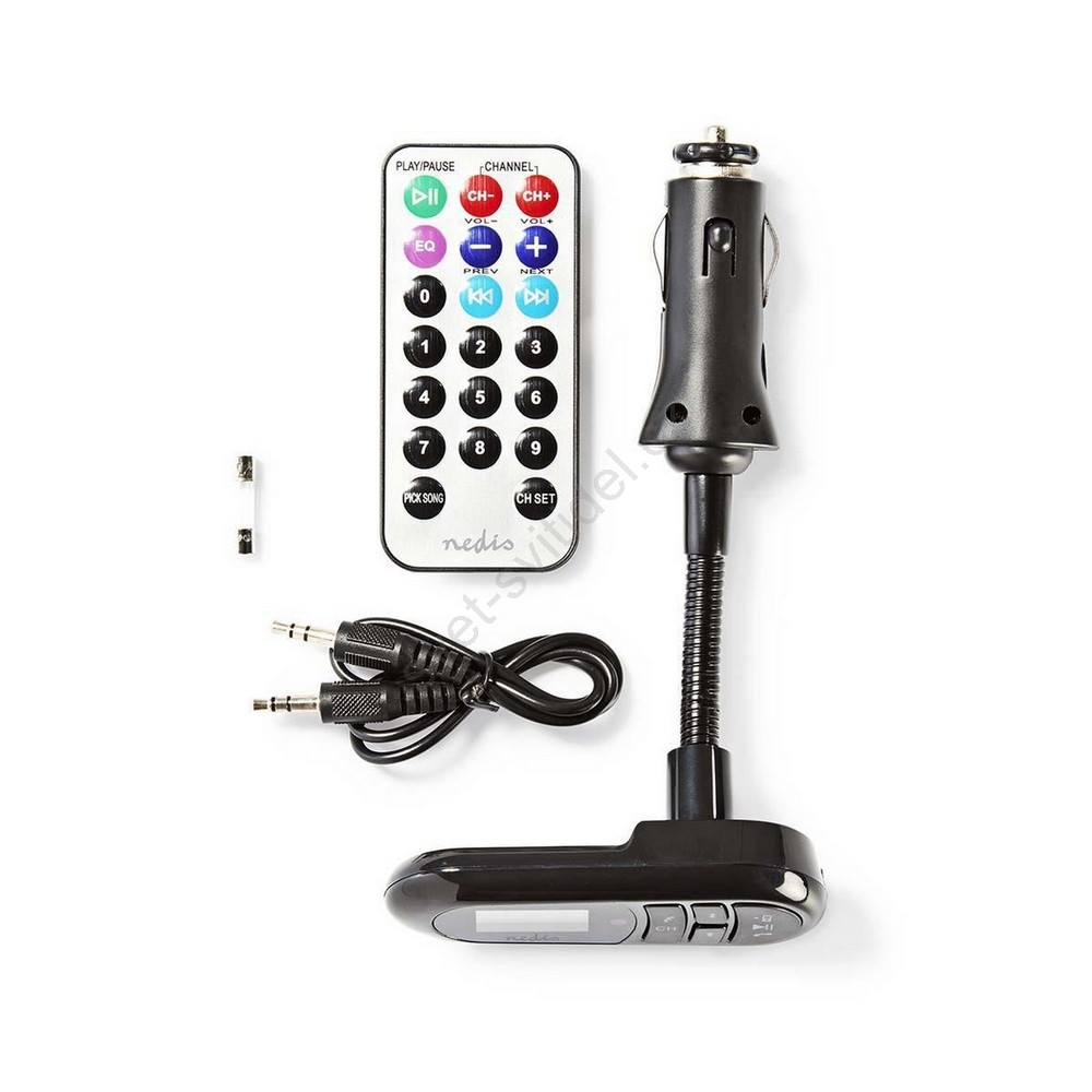 Nedis CATR100BK − FM Vysílač do auta Bluetooth/MP3/12V + dálkové ...