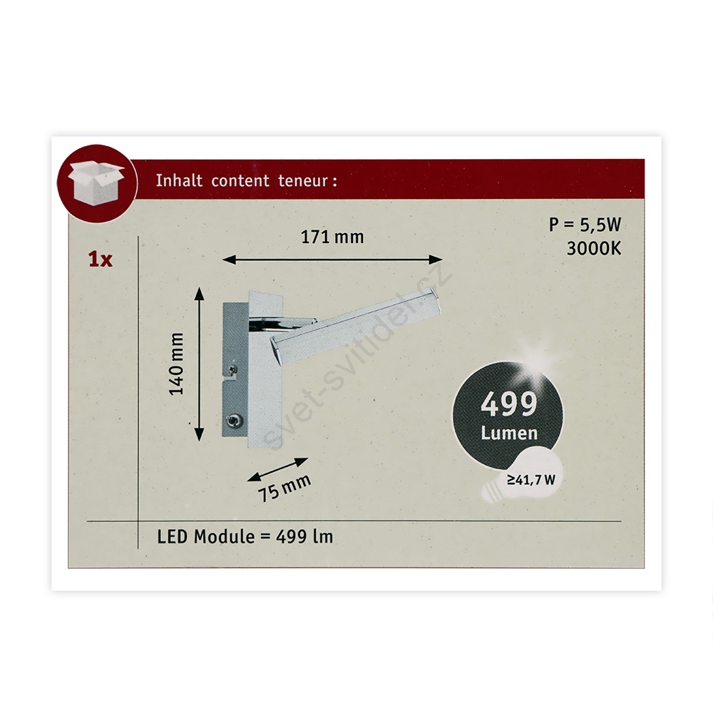 Paulmann 66654 - 1xLED/4,2W Nástěnné bodové svítidlo POLE 230V | Svět ...