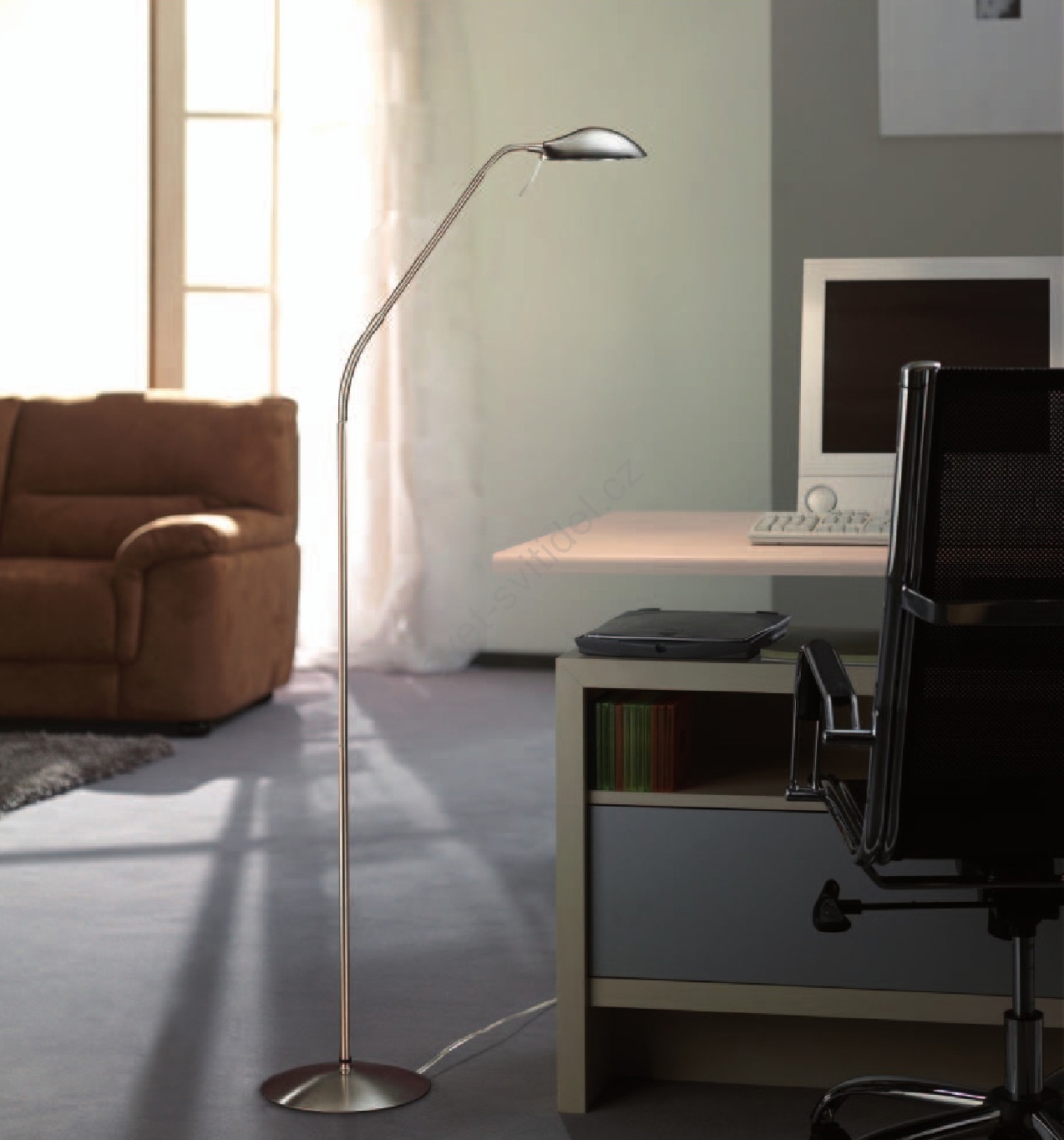 Philips Massive 00929/21/17 - Stojací lampa FLAMINGO 1xGY6,35/35W šedá ...