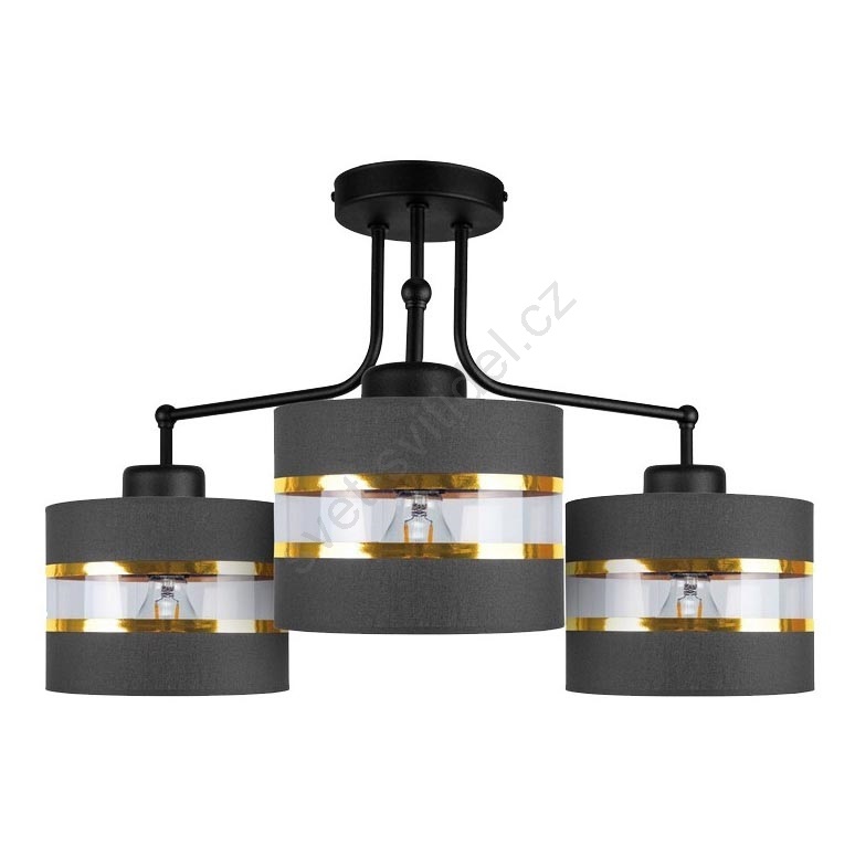 Přisazený lustr ANDY 3xE27/40W/230V černá/zlatá | Svět svítidel