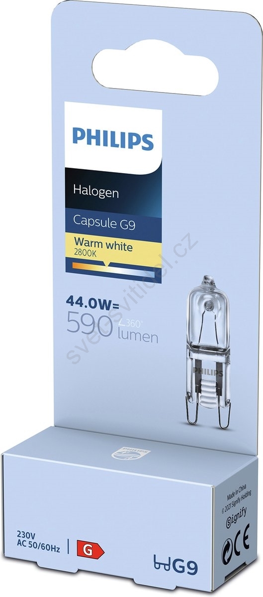 Průmyslová žárovka Philips HALOGEN G9/44W/230V 2800K | Svět svítidel