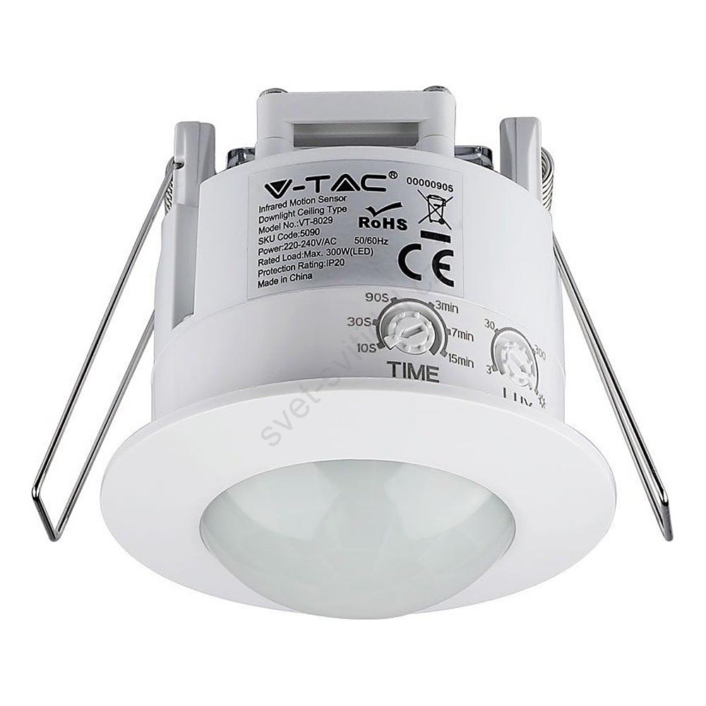 Senzor pohybu podhledový PIR 360° 300W/230V bílá | Svět svítidel