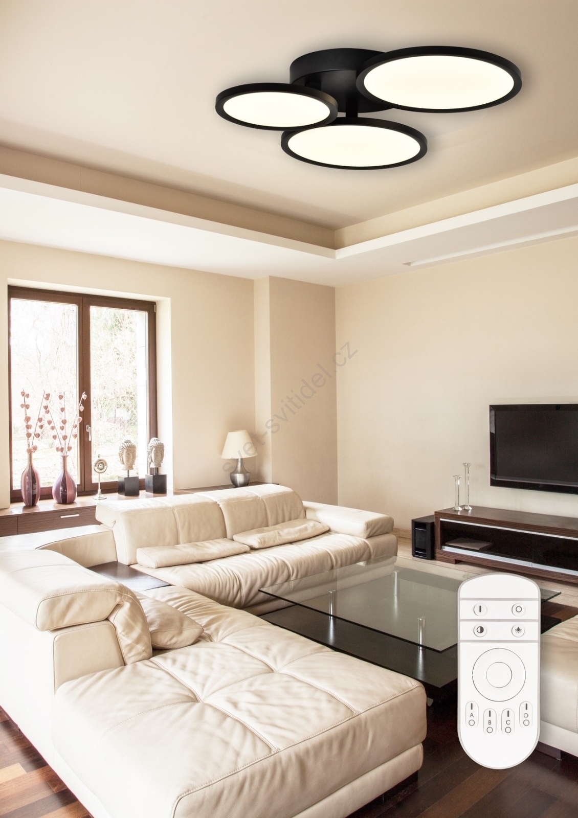 Top Light- LED Stmívatelný přisazený lustr LED/50W/230V černá + dálkové ...