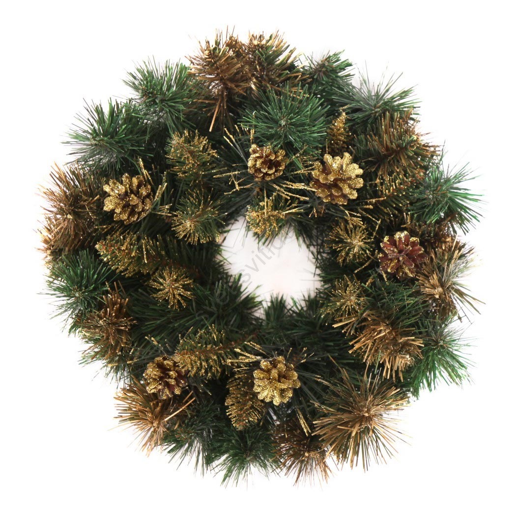 Vánoční věnec CRYSTAL ø 45 cm zlatá | Svět svítidel